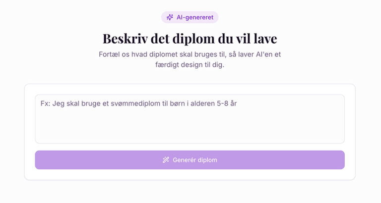Diplom skabelon - Lav flotte diplomer online | MitDiplom.dk